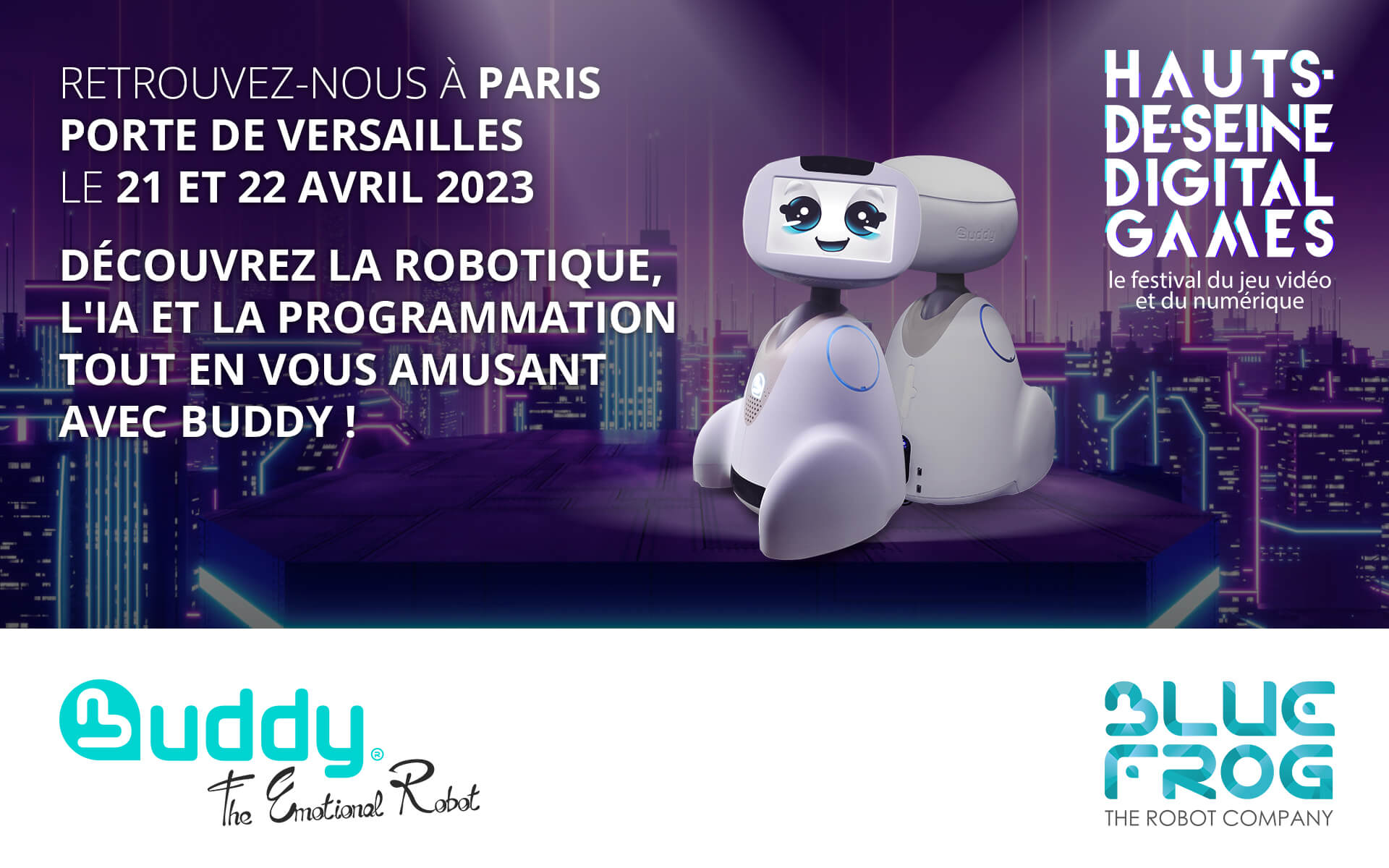 Blue Frog Robotics - BUDDY AU FESTIVAL HAUTS-DE-SEINE DIGITAL GAMES
